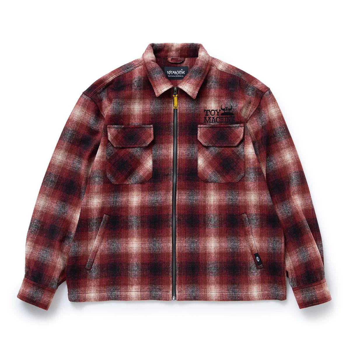 【楽天市場】【 TOY MACHINE / SECT EYE PATCH PLAID CHECK ZIP SHACKET / RED 】 トイ ...