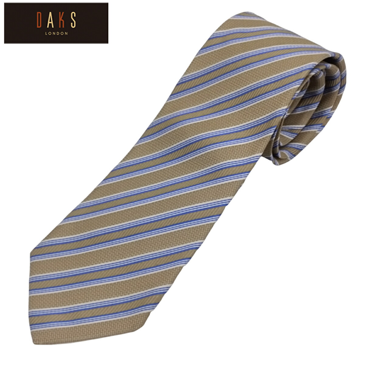 【楽天市場】ダックス ジャガードネクタイ DAKS 8cm幅 ストライプ ベージュ ギフト プレゼント ビジネス 入社 父の日 社会人：シャルム
