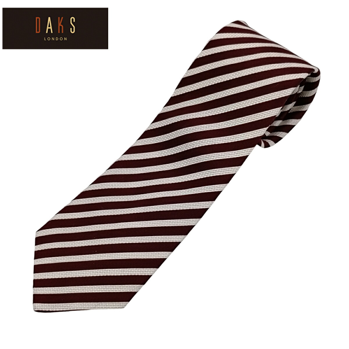 【楽天市場】ダックス ジャガードネクタイ DAKS 7.5cm幅 バーガンディ ストライプ ギフト プレゼント ビジネス 入社 父の日 社会人：シャルム