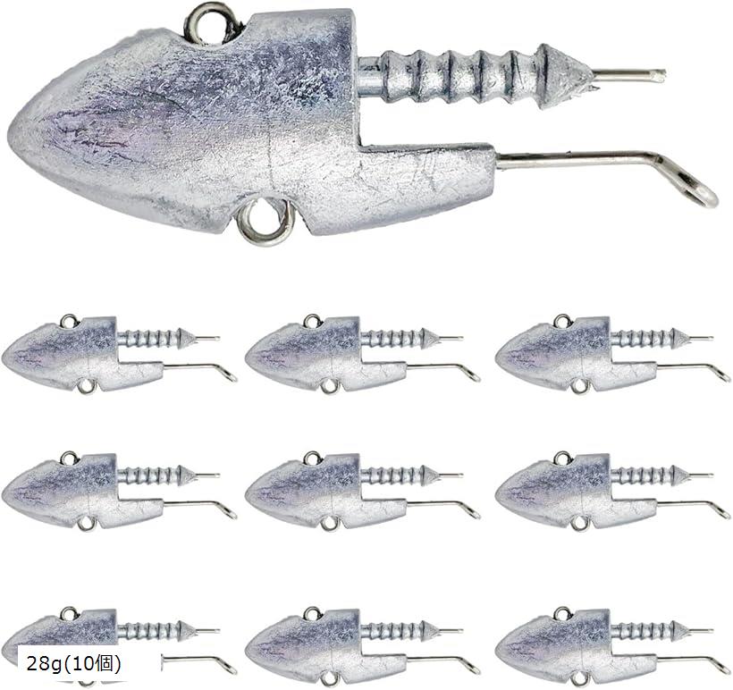 【楽天市場】【全品P5倍★お買い物マラソン】ジグヘッド 28g 10個セット ルアー 重り オモリ シーバス 釣り クラブ シャッド ピン カーリー テール カスタム(10個セット)：OHstore