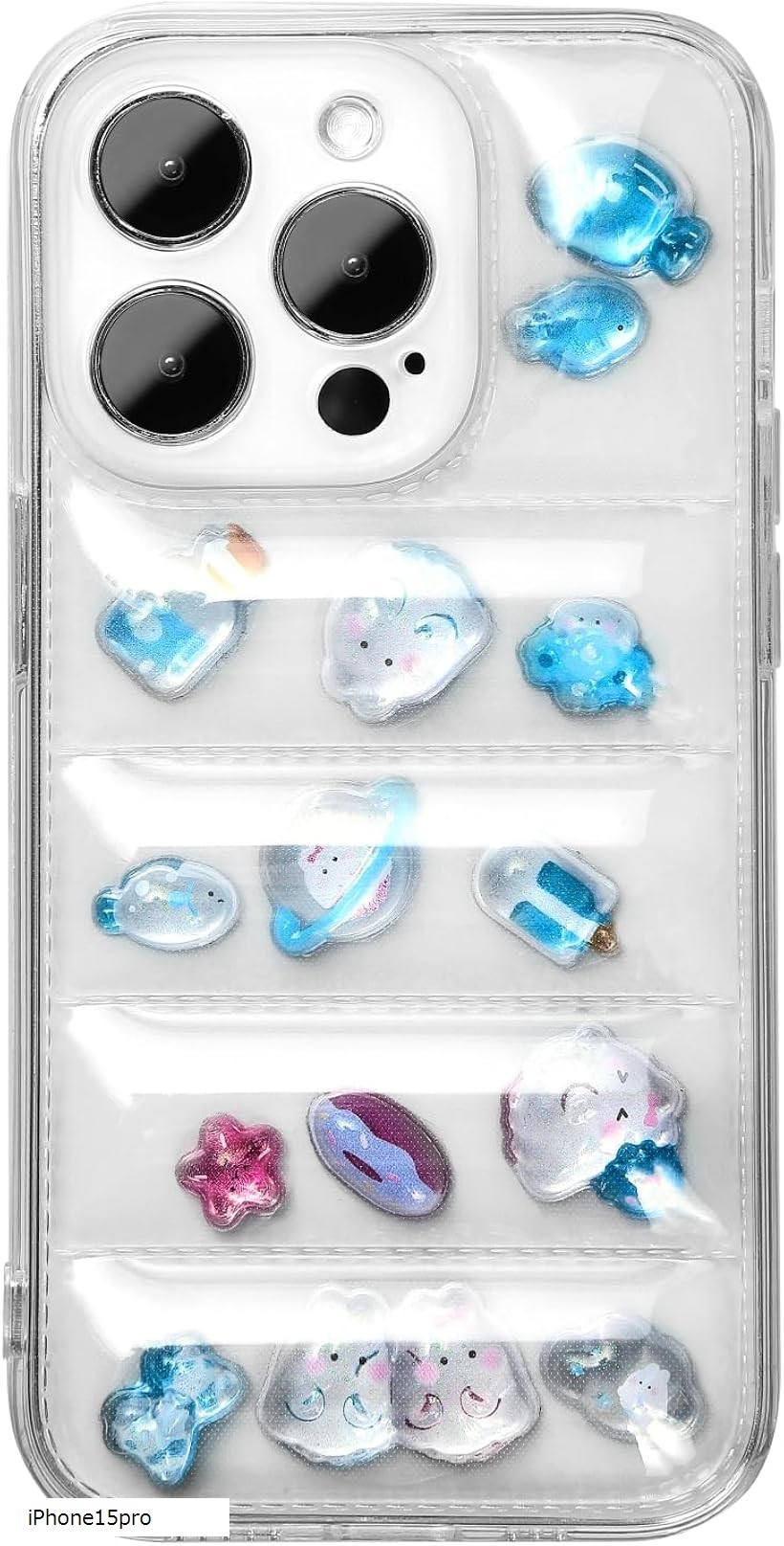 【楽天市場】小物が入る ぽこぽこ 5段 スマホケース シャカシャカスマホケース おはじきシール おしゃれ AC-300-ip(クリア ...