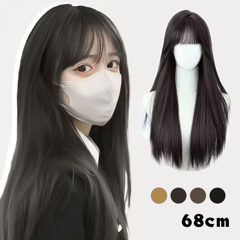 【楽天市場】ハロウィン ウィッグ 仮装 ウイッグ 自然 ブラック 茶色 レディース かつら ロングかつら ストレート イベント コスプレ ...