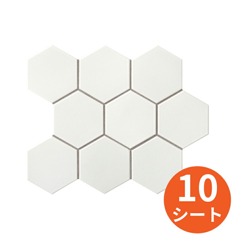 【楽天市場】タイル建材 名古屋モザイク HARMAA（ハルマー） 112×97六角形平紙貼り 10シート 施釉タイル 屋内壁床用：OK-DEPOT