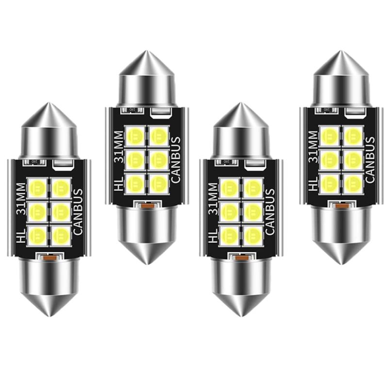 【楽天市場】NIKKONE T10 × 31 LED 31mm キャンセラー内蔵 CANBUS 超強化特注電源回路仕様 12V 24V 車 兼用 3030型LED6連 極性フリー 4個 ...