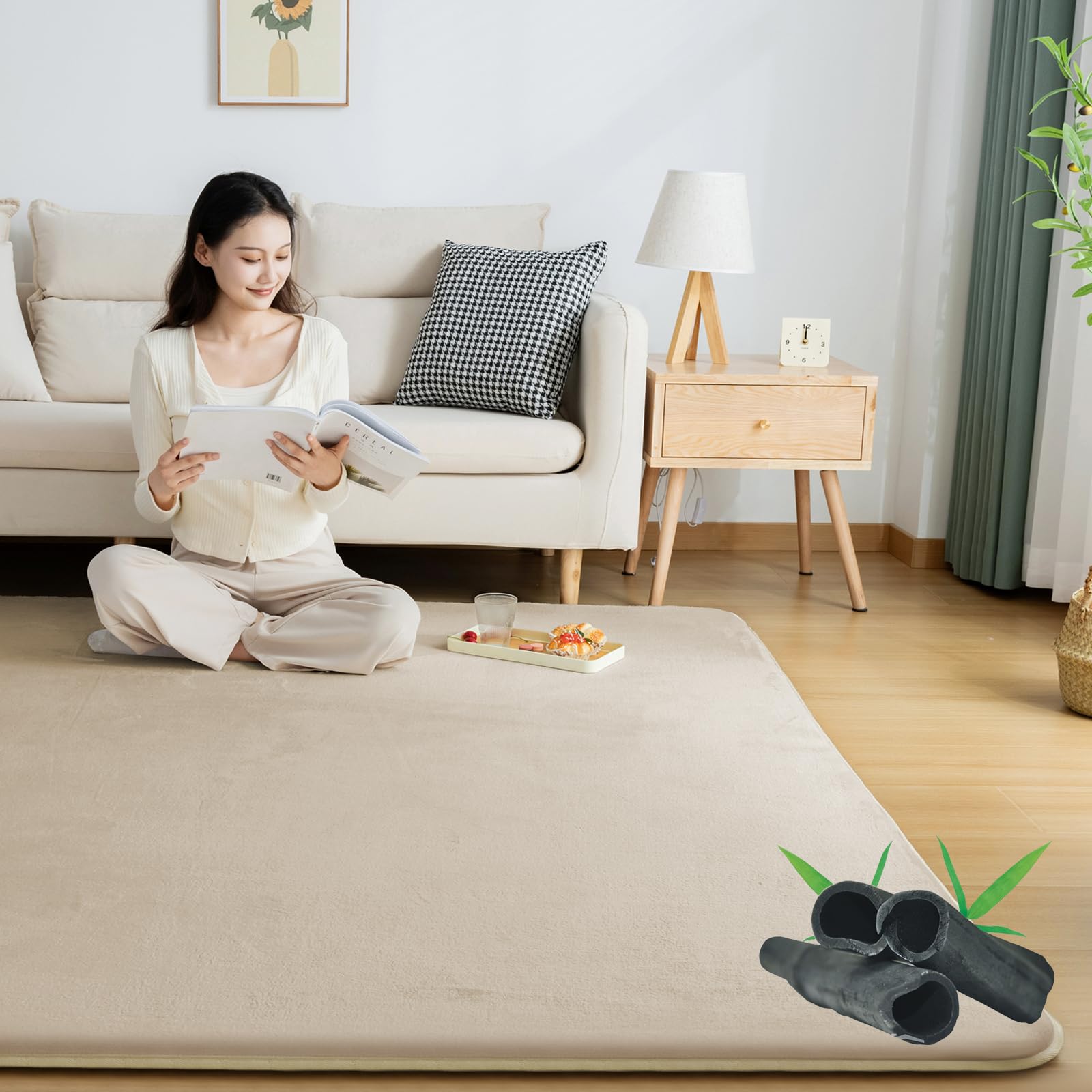 【楽天市場】Softime カーペット ラグ 極厚25mm ラグマット防音 厚手 竹炭消臭 200×250cm 約3畳 絨毯 滑り止め付 防ダニ 抗菌 防臭 地毯 高反発 オールシーズン快適 ...