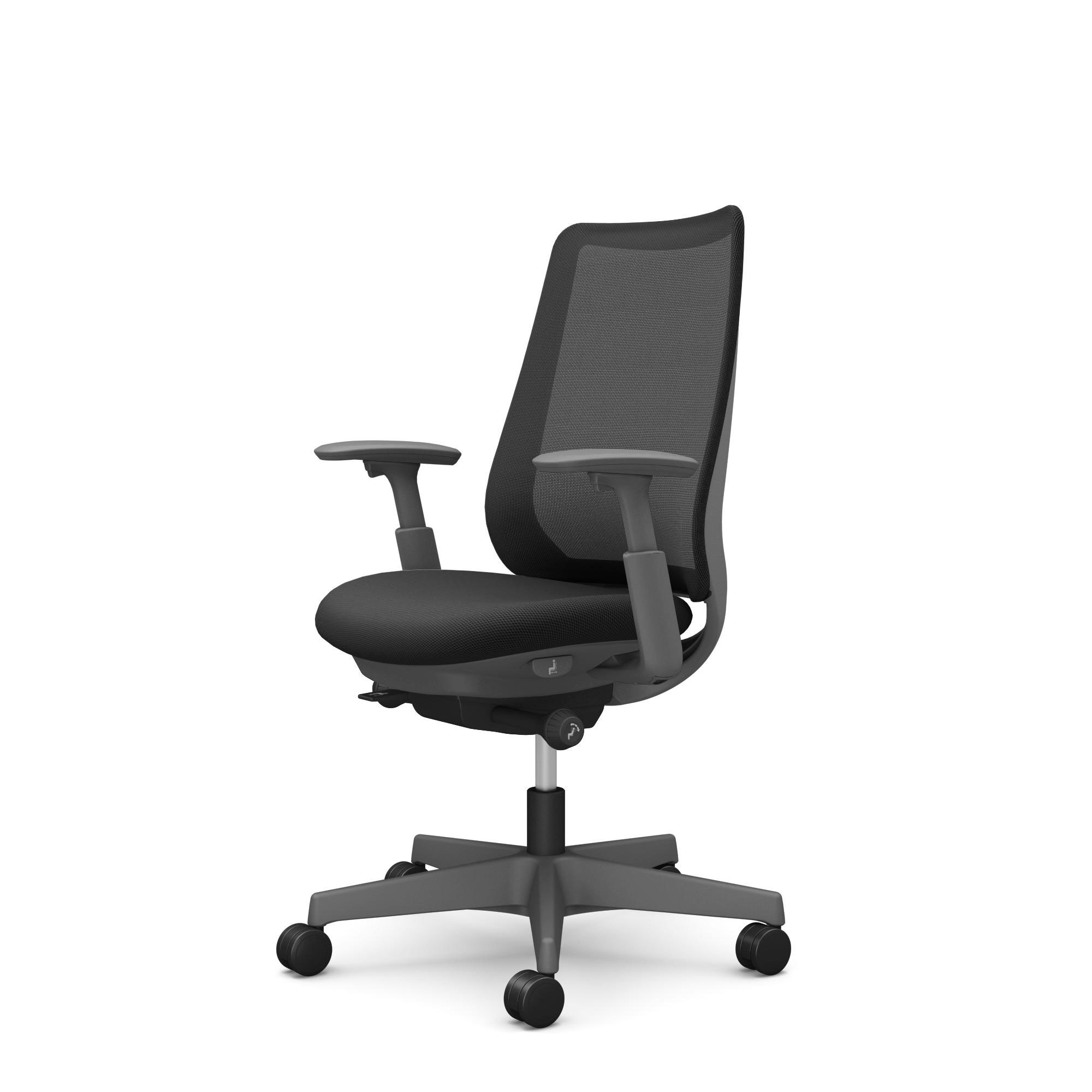 【楽天市場】オカムラ Potam ポータムチェア スタンダードバック 背メッシュ アジャストアーム フレーム：ダークグレー ナイロンキャスター 張地：プレーン お客様組立て品：オカムラ 公式 ...