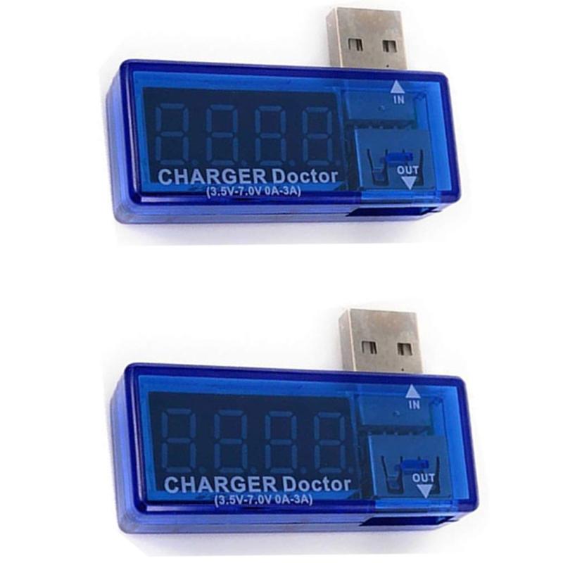 【楽天市場】Hailege 2個セット USB充電電流電圧テスターCharge Doctor USB電圧計電流計テスターメーター電圧計LED ...