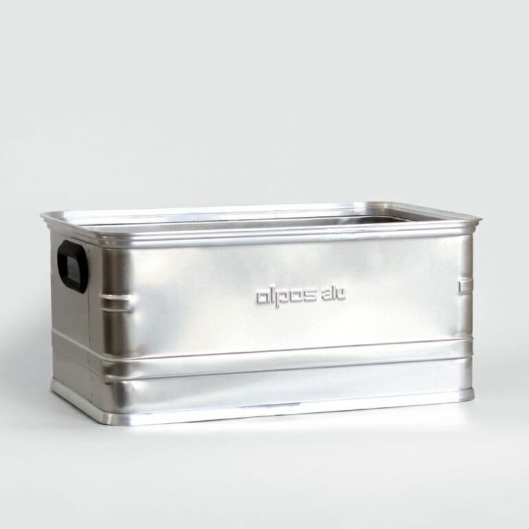 【楽天市場】【毎月1日はワンダフルデー当店はP10倍！】ALPOS[アルポス]ALUMINUM CONTAINER OPEN TOP (Silver) M 46L[アルミコンテナ 収納ボックス ...