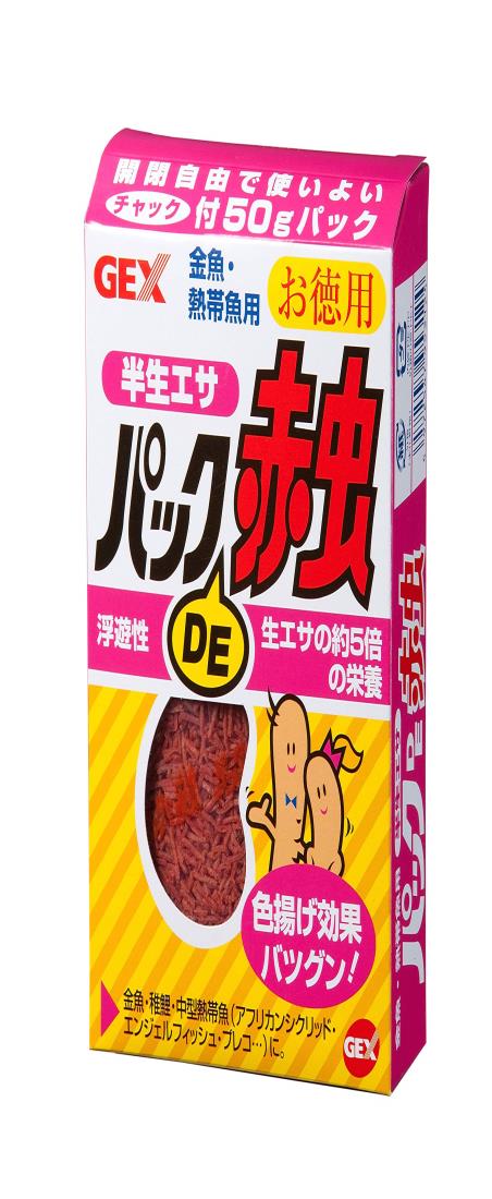 【楽天市場】GEX ジェックス パックDE赤虫 (半生エサ) お徳用 50g：オクタラーズショップ