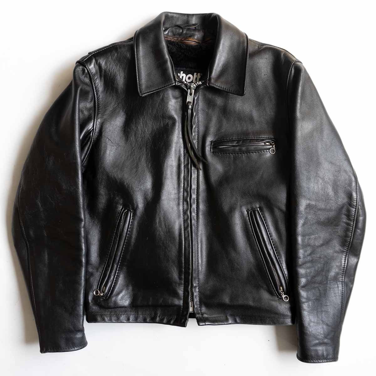 【楽天市場】【雰囲気抜群】SCHOTT【643/シングルライダースジャケット】36 ボアライナー付き 襟 レザー アメリカ製 ショット：OLD BOY SHOP