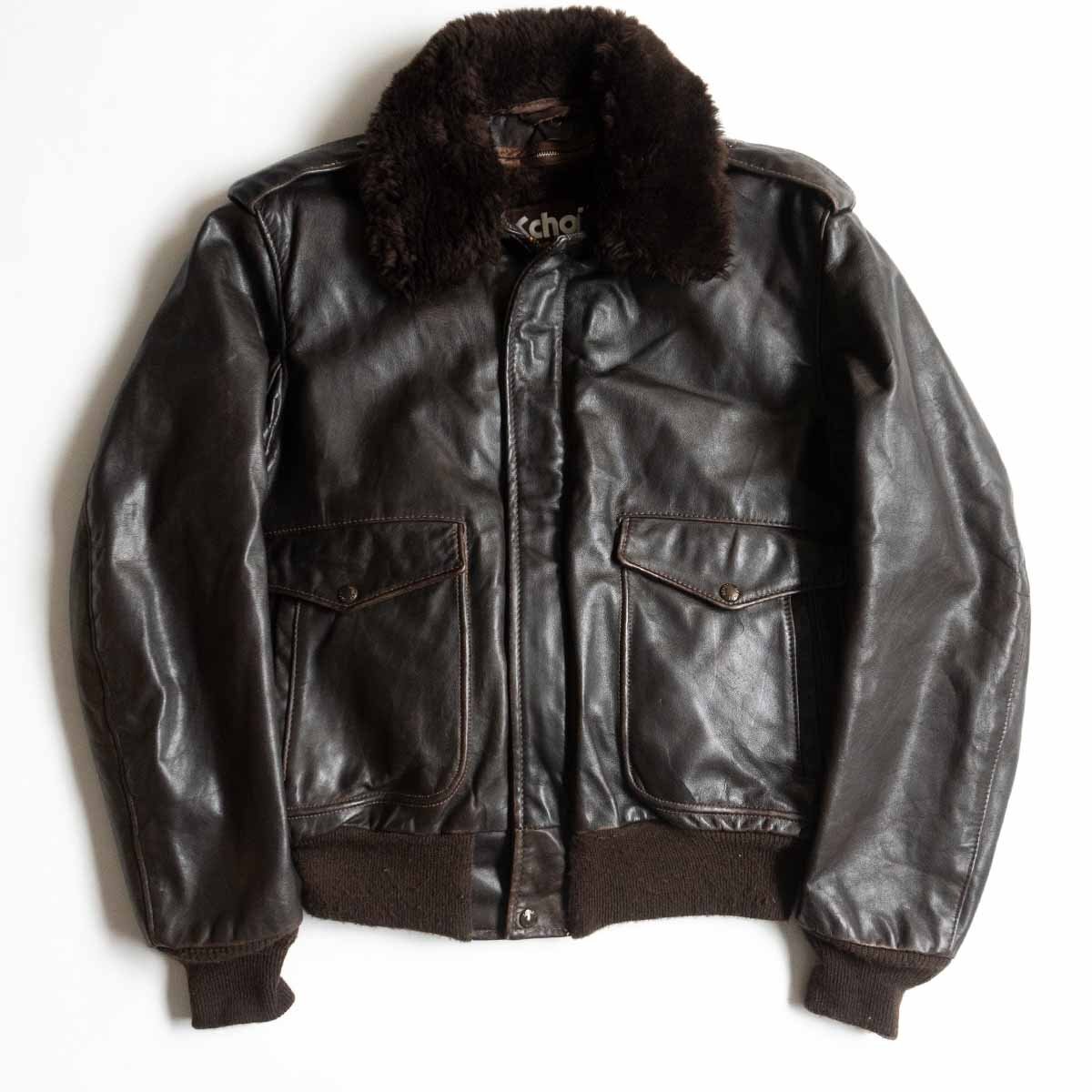 【楽天市場】【雰囲気抜群/ビッグサイズ】SCHOTT【G-1 type レザー フライト ジャケット】42 アメリカ製 ブラウン ショット：OLD BOY SHOP