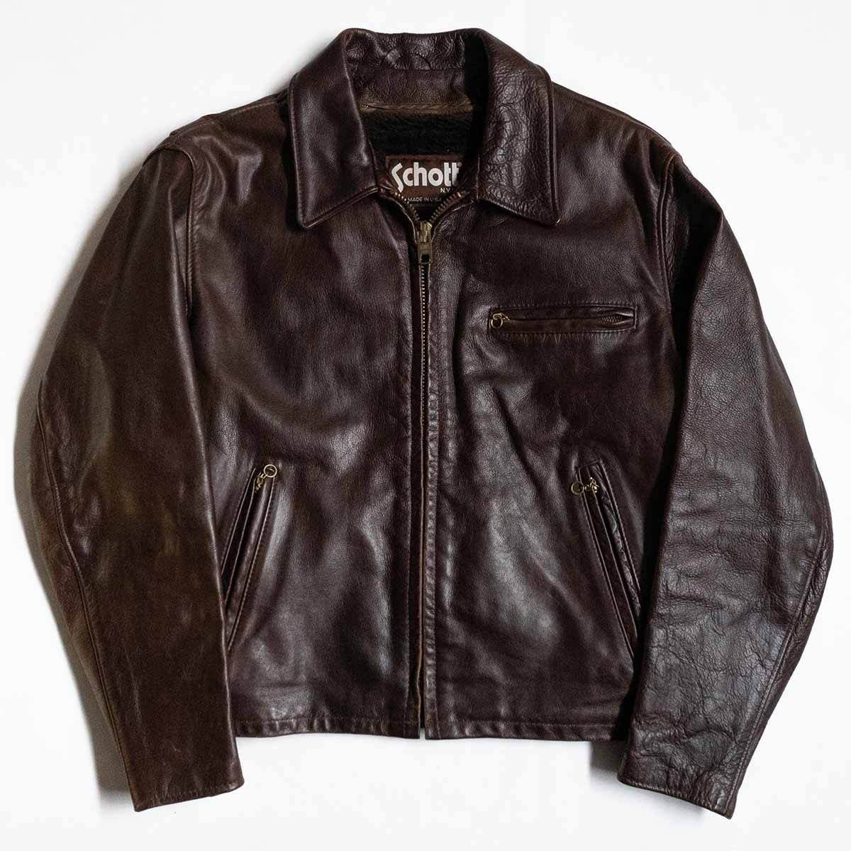 【楽天市場】【美品】SCHOTT【642VS/シングルライダースジャケット】40 襟 ブラウン レザー アメリカ製 ショット 25010934：OLD BOY SHOP