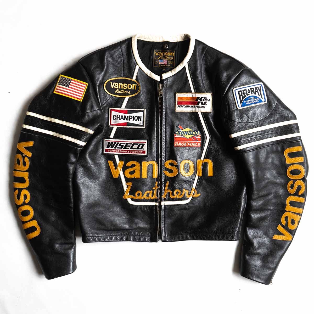 【楽天市場】【雰囲気抜群】 VANSON 【ONESTAR ワンスター オールレザー スタジャン】40 ジャケット ワッペン USA製 バンソン 25050326：OLD BOY SHOP