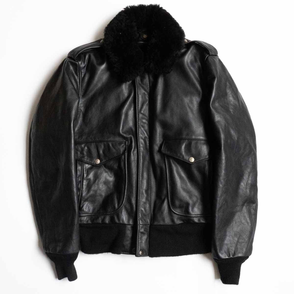 【楽天市場】【美品】SCHOTT【184SM/type G-1 レザー フライト ジャケット】40 アメリカ製 ブラック ショット 25050371：OLD BOY SHOP