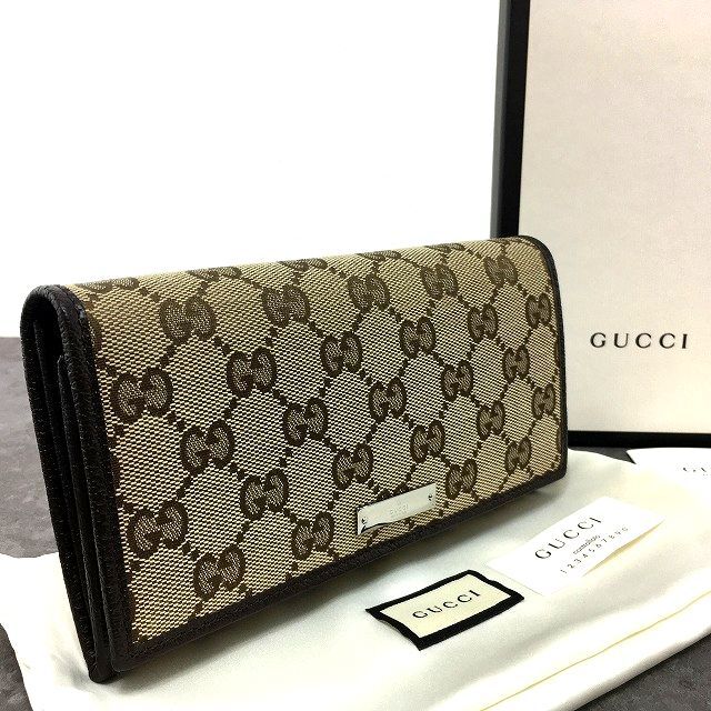 【楽天市場】【中古】 送料込み！ 未使用品 GUCCI 長財布 244946 GGキャンバス 箱付き メンズ レディース ☆プレゼントにも☆ ...