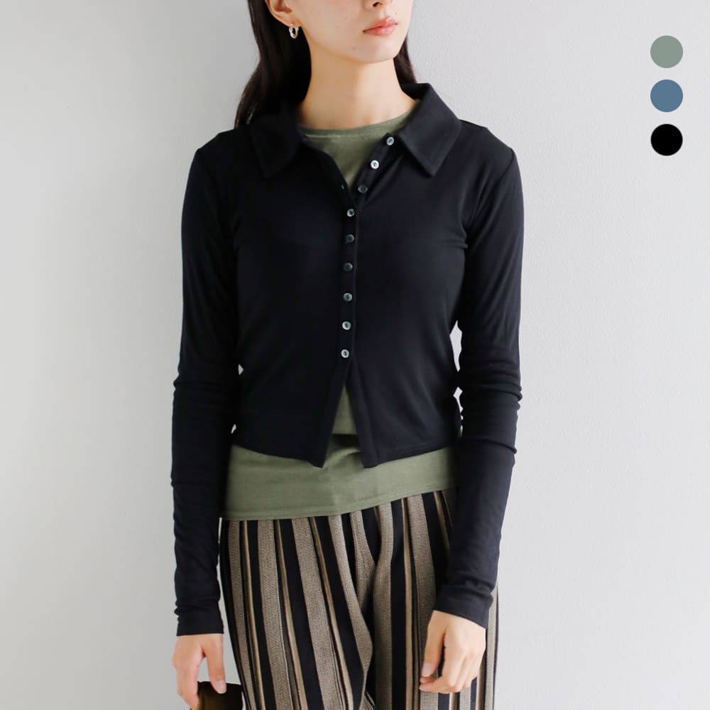 【楽天市場】kiehtova キエトヴァ スリム カラー カーディガン “SLIM COLLAR CARDIGAN” ktwr39-ms ...