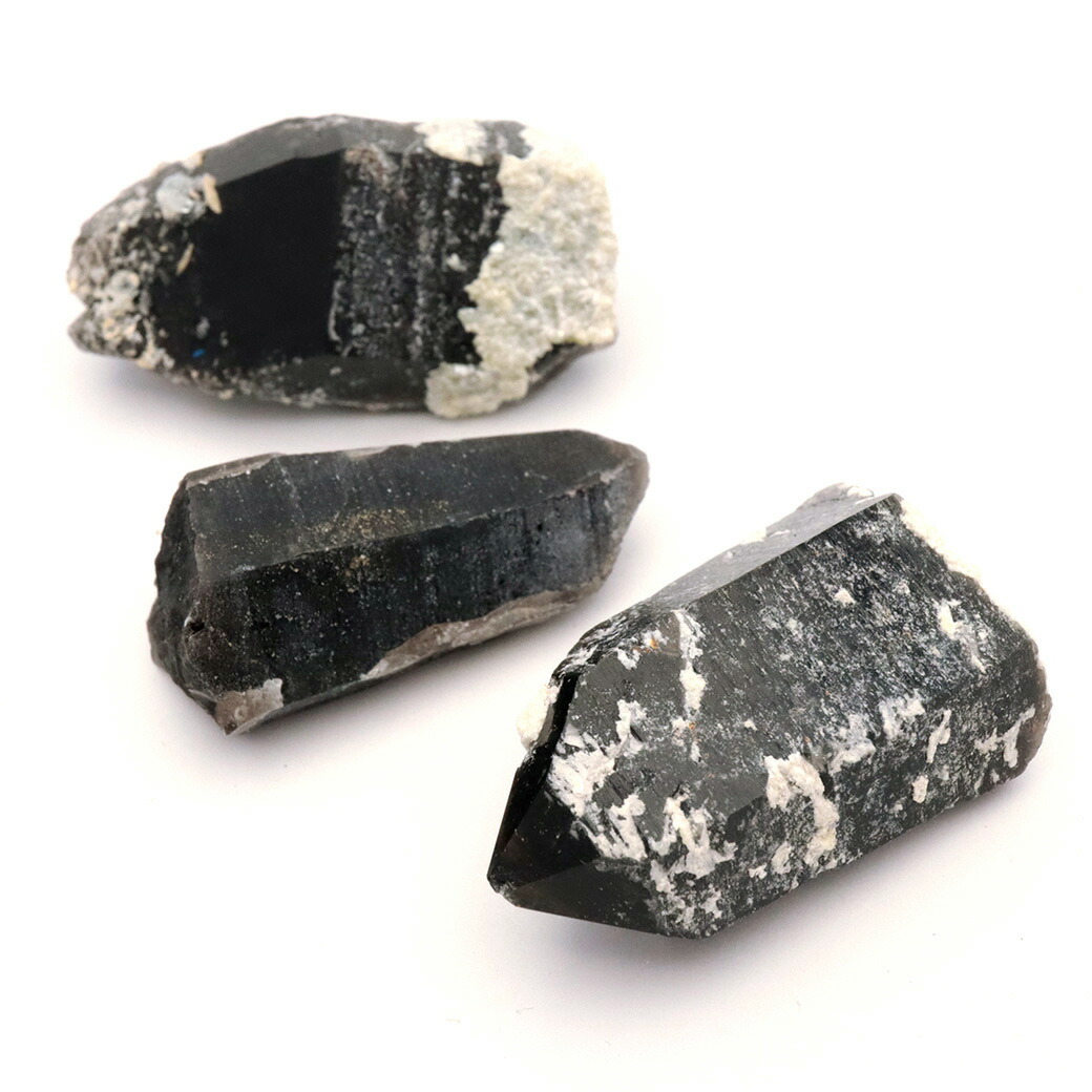 【楽天市場】モリオン 黒水晶 原石 ポイント 山東省産 総重量78g 3点セット 浄化 魔除け 天然石 パワーストーン 父の日 贈り物 ギフト ...