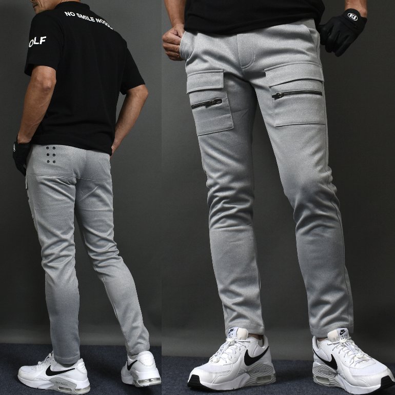 【楽天市場】送料無料【パシャ売りサンプル在庫処分】アウトレット/ストレッチポンチ素材カーゴタイプゴルフパンツ/杢グレー/Lサイズ(S ...