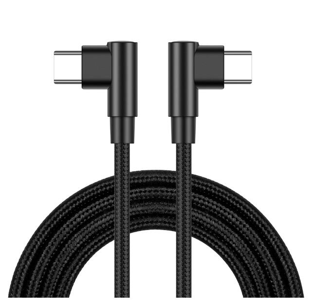 【楽天市場】急速充電 60W L字 USB Cケーブル 1m 2m 3m L型 PD QC3.0 USB-C to C 3A ナイロン編み 高 ...