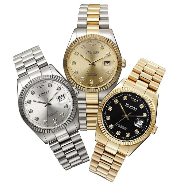 【楽天市場】【TECHONOS】テクノス ラウンドデイトコンビ クオーツ メンズ アナログ 腕時計 ゴールドダイアル ゴールド×シルバー ...