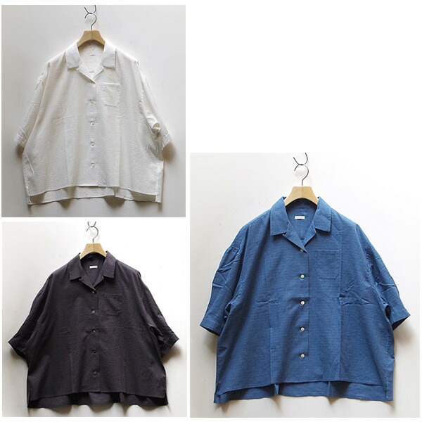 【楽天市場】comm.arch.(コム・アーチ)Co.Li.Ripstop Open Collar Shirtレディースオープンカラーシャツ ...