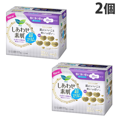 【楽天市場】花王 ロリエエフ しあわせ素肌 超スリム 特に多い昼用 羽つき 17個入×2個：よろずやマルシェ