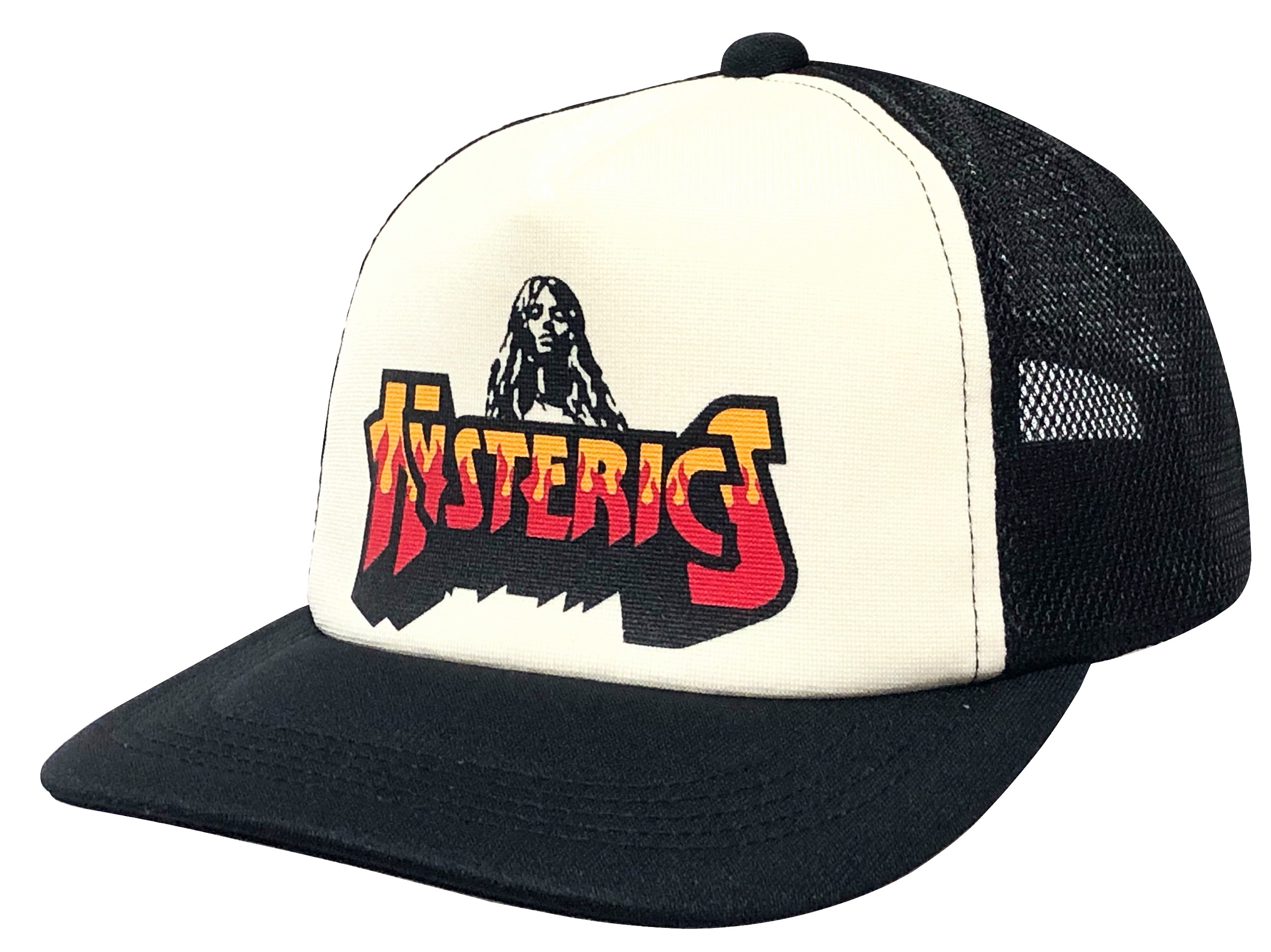 【楽天市場】ヒステリックグラマー キャップ HYSTERIC GLAMOUR 新品 黒白 BAD ASS FIRE LOGO CAP メッシュ ...