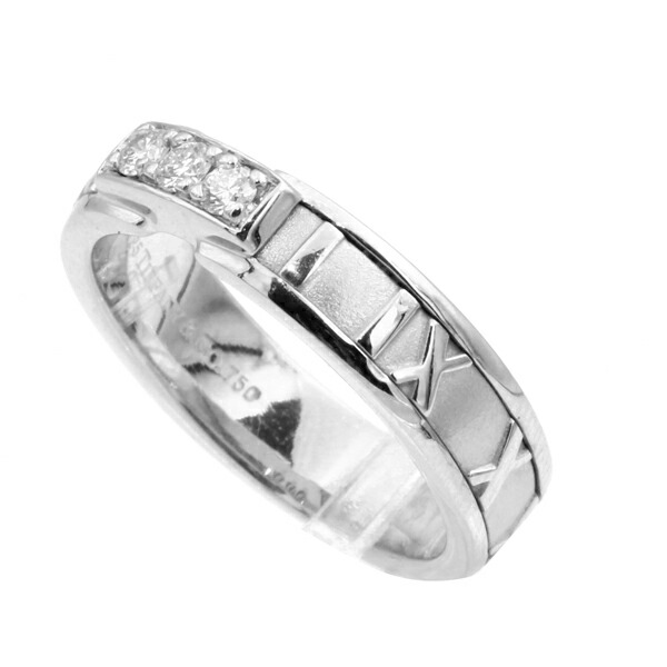 【楽天市場】ティファニー TIFFANY&CO.アトラス3ポイントダイヤリング #18 PT950 18号 【送料無料】【中古】【レディース ...