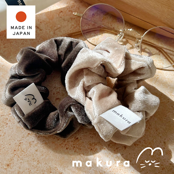 【楽天市場】なめらかベロアシュシュ makura ベロア シュシュ マクラ 日本製 おしゃれ かわいい 女の子 ヘアアクセサリー ヘアー ...