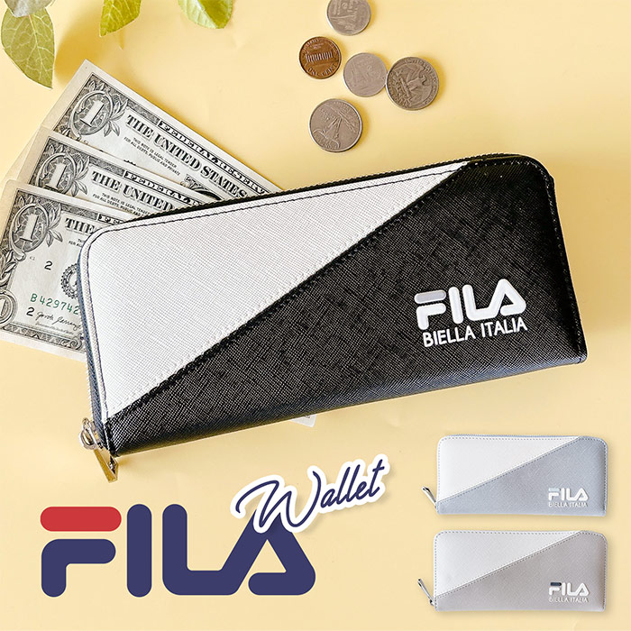 【楽天市場】長財布 ロング FILA ジョイントカラー 長財布 メンズ レディース シンプル カジュアル 上品 女の子 男の子 お札折れない ジャバラ ラウンドファスナー ラウンド お財布 ...