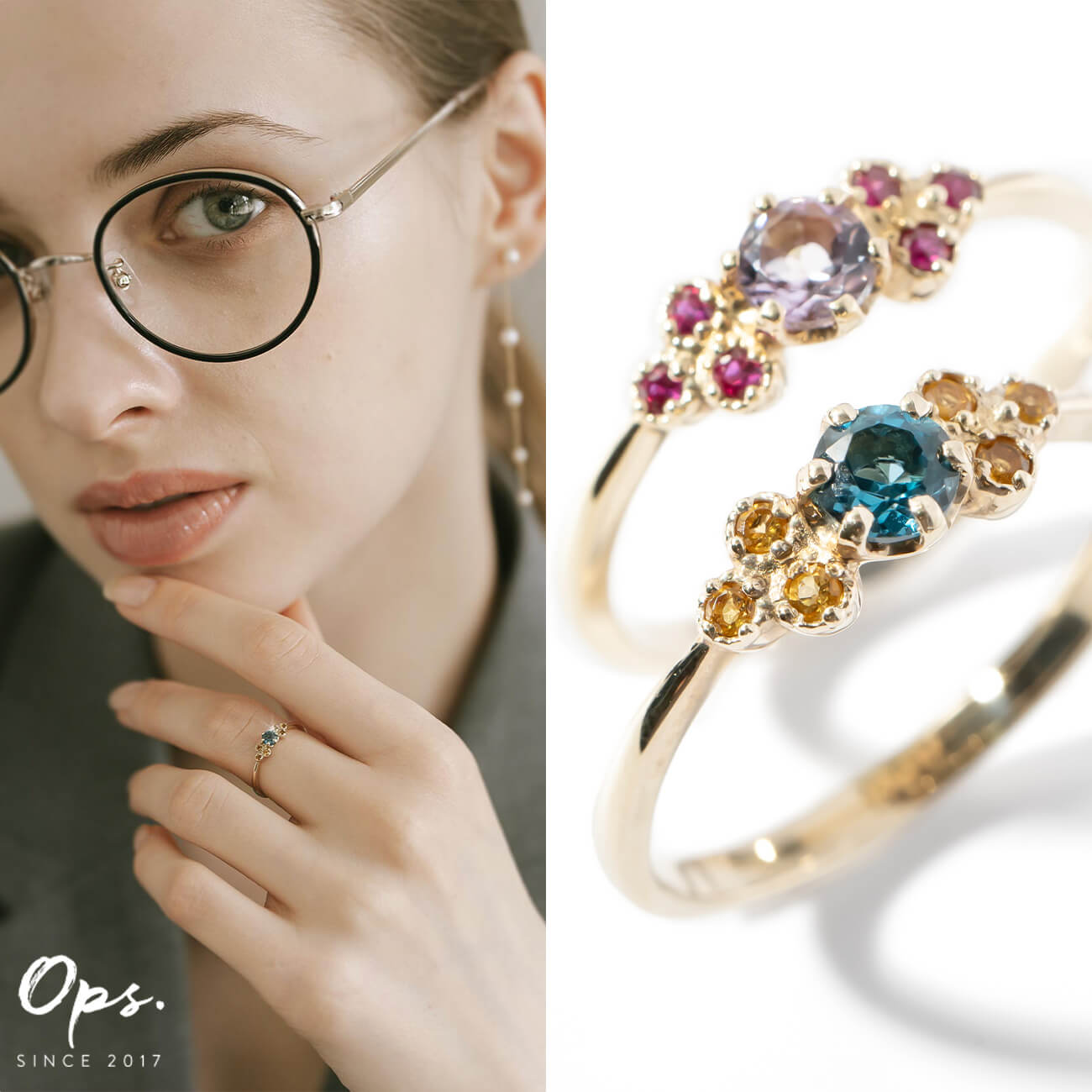 【楽天市場】クローバー 天然石 リング おしゃれ 指輪 ゴールド レディース k10 極細 【terra-clava テラ・クラファ】 お守り ...