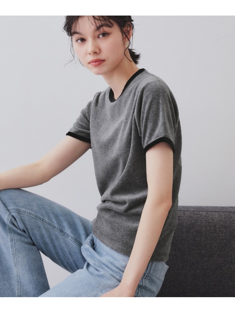 【楽天市場】【SALE／50%OFF】ベロアTシャツ【洗濯機洗い可】 OPAQUE.CLIP オペークドットクリップ トップス カットソー・Tシャツ ネイビー グレー【RBA_E ...