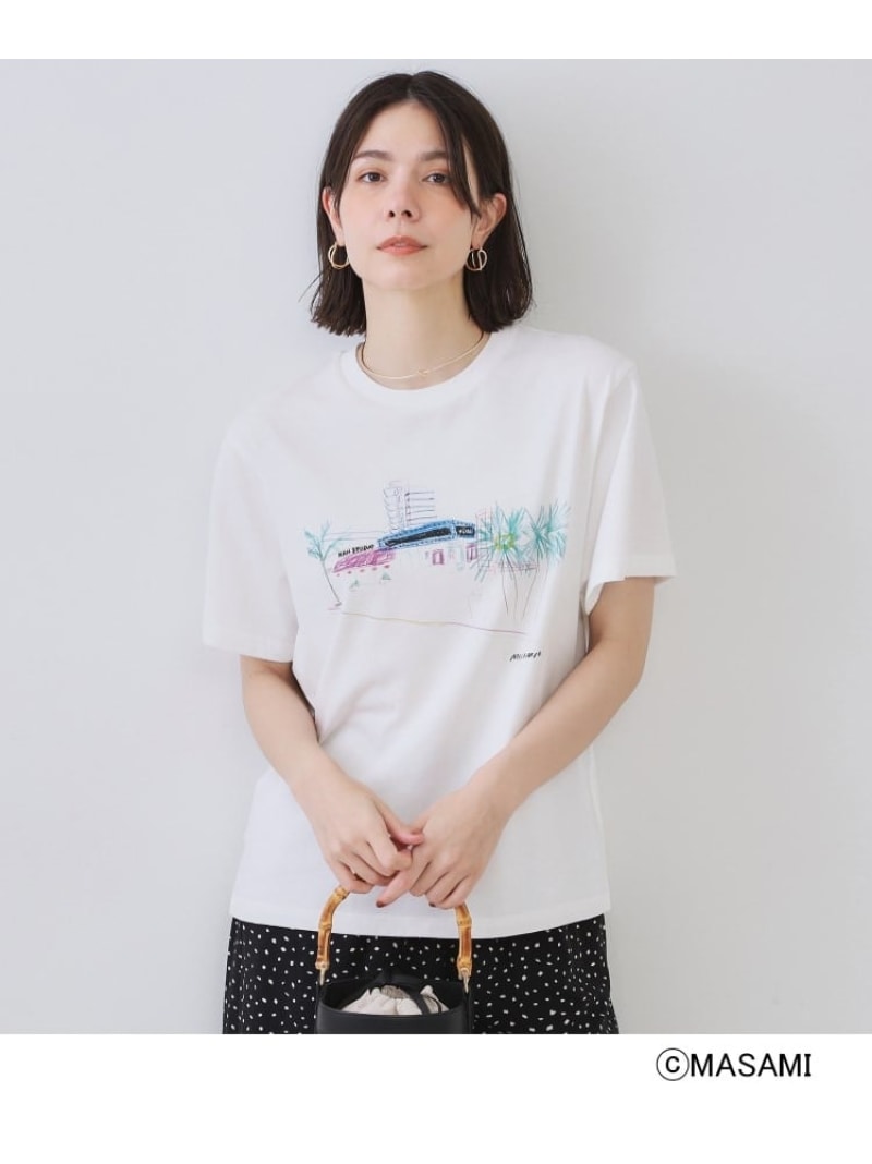 【楽天市場】【SALE／40%OFF】風景イラストプリントTシャツ OPAQUE.CLIP オペークドットクリップ トップス カットソー・Tシャツ ホワイト ブラック【RBA_E ...