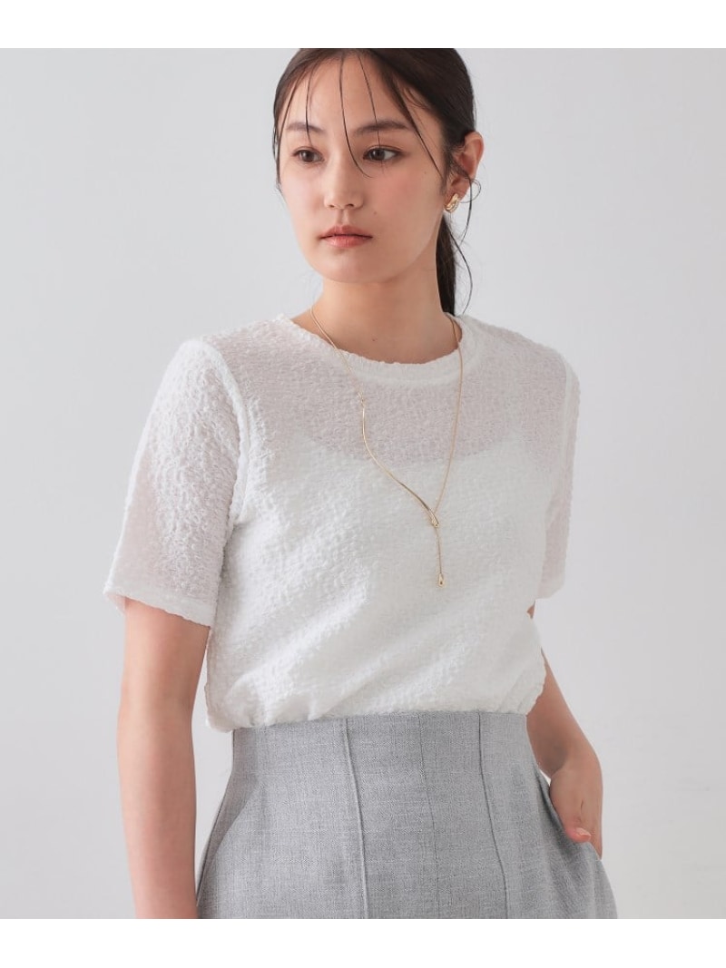 【楽天市場】ふくれジャカードショートカットソー【洗濯機洗い可】 OPAQUE.CLIP オペークドットクリップ トップス カットソー・Tシャツ ブラウン ブルー ホワイト ブラック ...