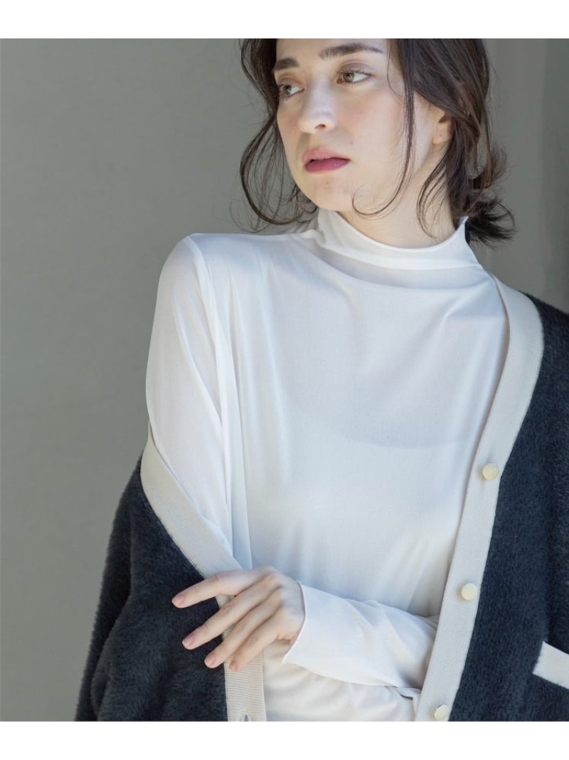 【楽天市場】【SALE／30%OFF】シアーメロウハイネックトップス【洗濯機洗い可】 OPAQUE.CLIP オペークドットクリップ トップス カットソー・Tシャツ ホワイト イエロー ...