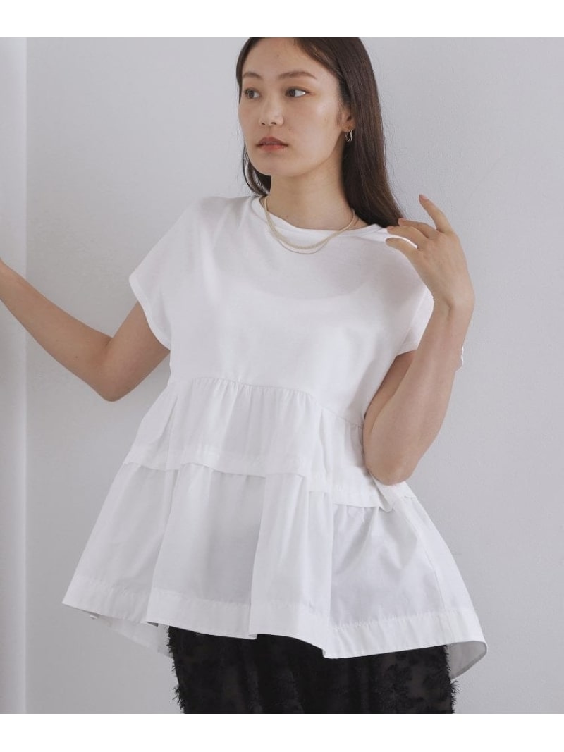 【楽天市場】【SALE／40%OFF】ドッキングティアードトップス【洗濯機洗い可】 OPAQUE.CLIP オペークドットクリップ トップス カットソー・Tシャツ ホワイト パープル ブラック ...