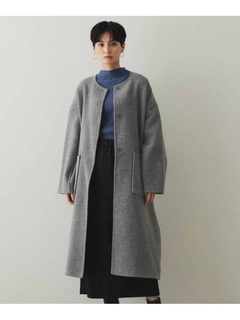 【楽天市場】【SALE／30%OFF】《マフラー付き》ウール混ノーカラーコート OPAQUE.CLIP オペークドットクリップ ジャケット・アウター その他のジャケット・アウター グレー ...