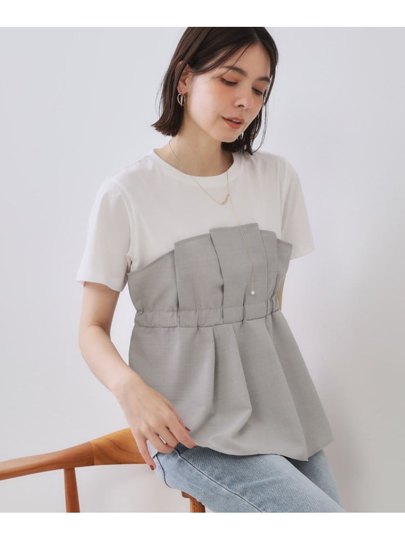 【楽天市場】タックビスチェドッキングカットソー【洗濯機洗い可】 OPAQUE.CLIP オペークドットクリップ トップス カットソー・Tシャツ ブラック グレー ベージュ【送料無料 ...