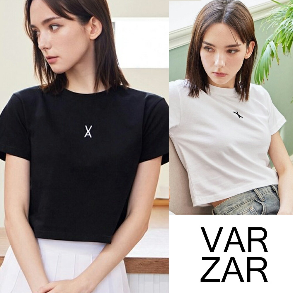 【楽天市場】【正規販売店】VARZAR バザール Tシャツ ロゴT 韓国ブランド クロップド丈 レディース トップス スタイルアップ VA 3D Logo Crop T-Shirts ブラック ...