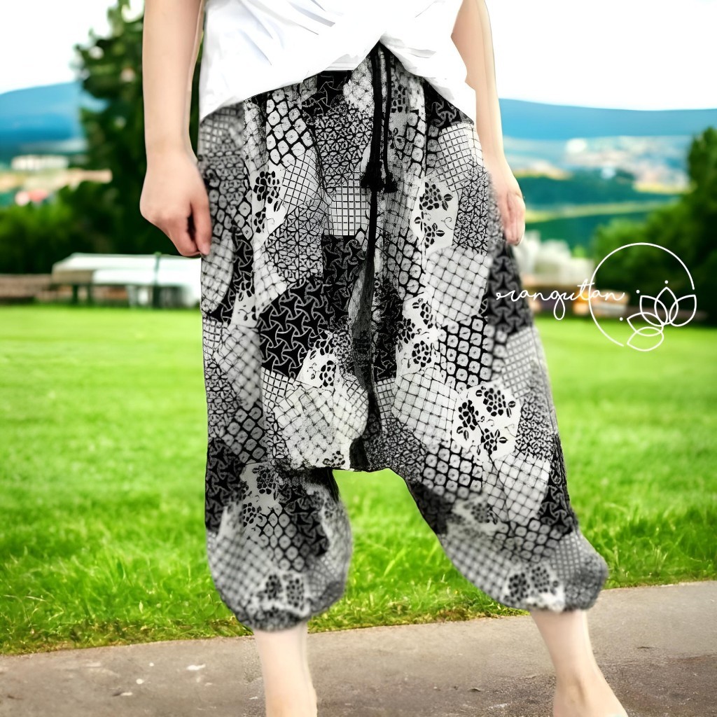 【楽天市場】10001949 サルエルパンツ 和柄 7分丈 オールシーズン 男女兼用 エスニック アジアン バルーンパンツ 楽チンパンツ ...