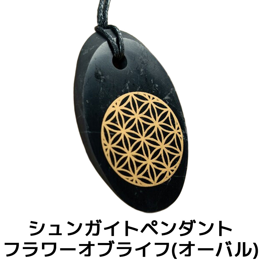 【楽天市場】シュンガイト ペンダント フラワーオブライフ(オーバル) PE47 ネックレス ロシア カレリア共和国産 シュンガ石 水 ...