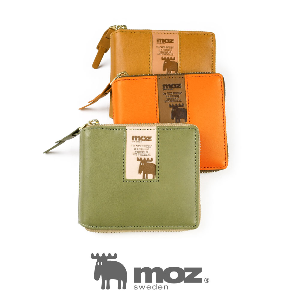 【楽天市場】moz モズ 二つ折り財布 ラウンドファスナー box型小銭入れ ヌメ革 本革 square スクエア 牛革 経年変化 スウェーデン moz sweden エルク Elk ヘラジカ ...