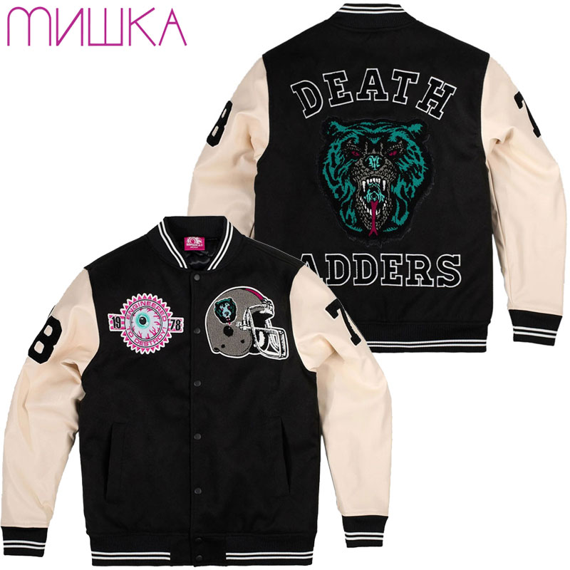 【楽天市場】送料無料 ミシカ MISHKA DEATH ADDERS VARSITY JACKET ( ブラック 黒 BLACK ) ミシカ ...