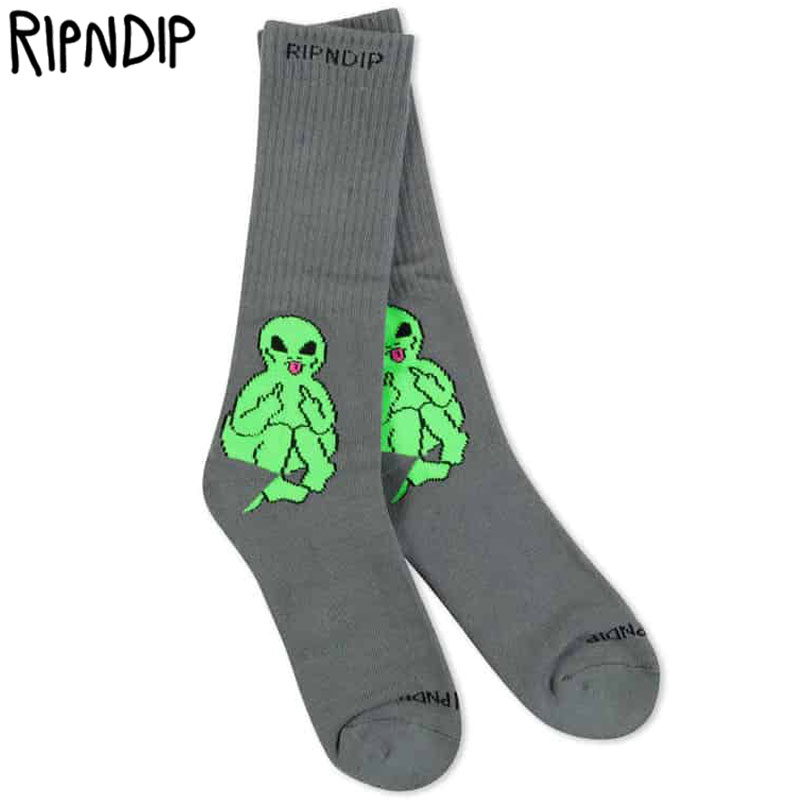 【楽天市場】リップンディップ RIPNDIP LORD ALIEN HIGH SOCKS ( CHARCOAL ) リップンディップ靴下 ...