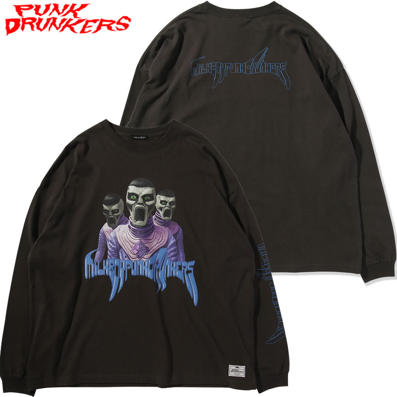 【楽天市場】パンクドランカーズ PUNK DRUNKERS PDS x MILKBOY PUNK ALIEN.BIGロンTEE(SUMI ...