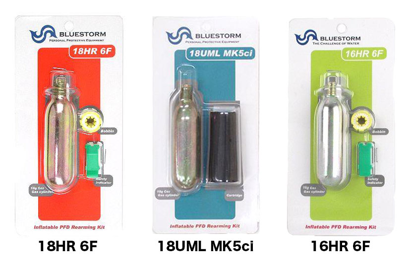 【楽天市場】ブルーストーム 高階救命器具 交換用ボンベキット18HR 6F / 18UML MK5ci / 16HR 6F：おさかな侍