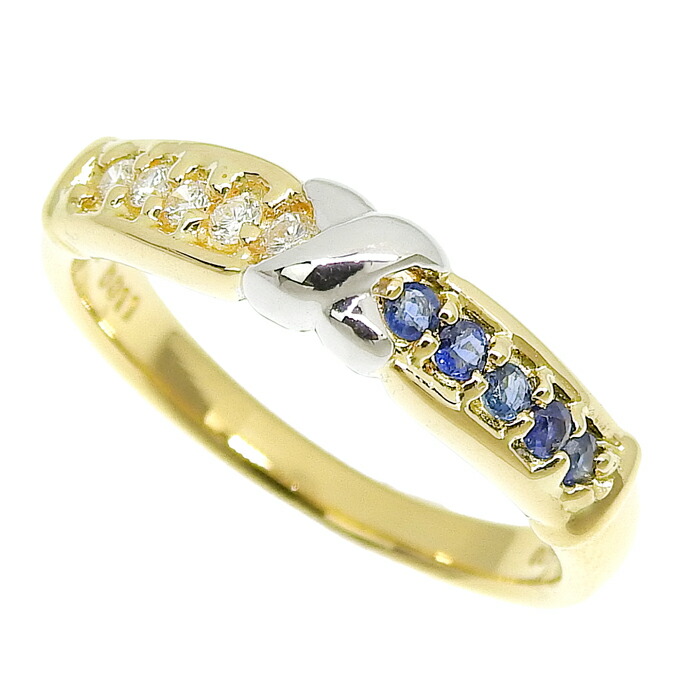 【楽天市場】NOBUKO ISHIKAWA 石川暢子 デザイン サファイア ダイヤ リング K18YG Pt900 イエローゴールド プラチナ コンビ サファイア 0.12ct ダイヤモンド ...