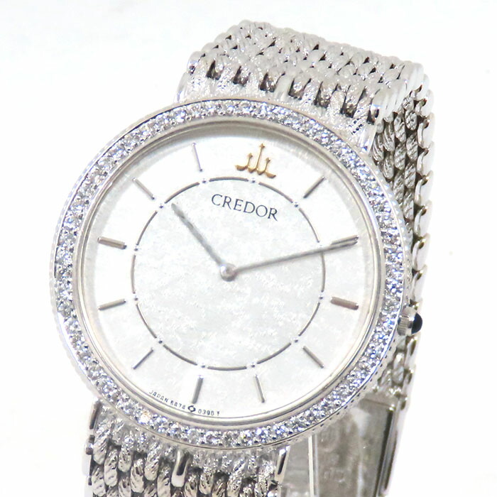 【楽天市場】SEIKO セイコー クレドール 5A74-0180-D ダイヤベゼル シルバー文字盤 K18WG ホワイトゴールド 750 ...