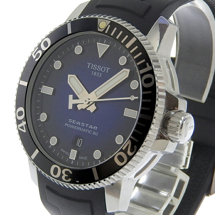 【楽天市場】TISSOT ティソ シースター1000 デイト T120407A ブルー文字盤 SS ステンレススチール ラバー 自動巻 腕時計 ...