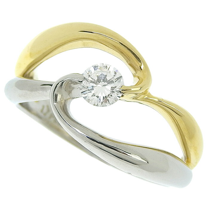 【楽天市場】星の砂 HOSHI no SUNA バイカラー ダイヤ リング K18YG 750 Pt900 イエローゴールド プラチナ コンビ ダイヤモンド 0.26ct 12号 指輪 ...